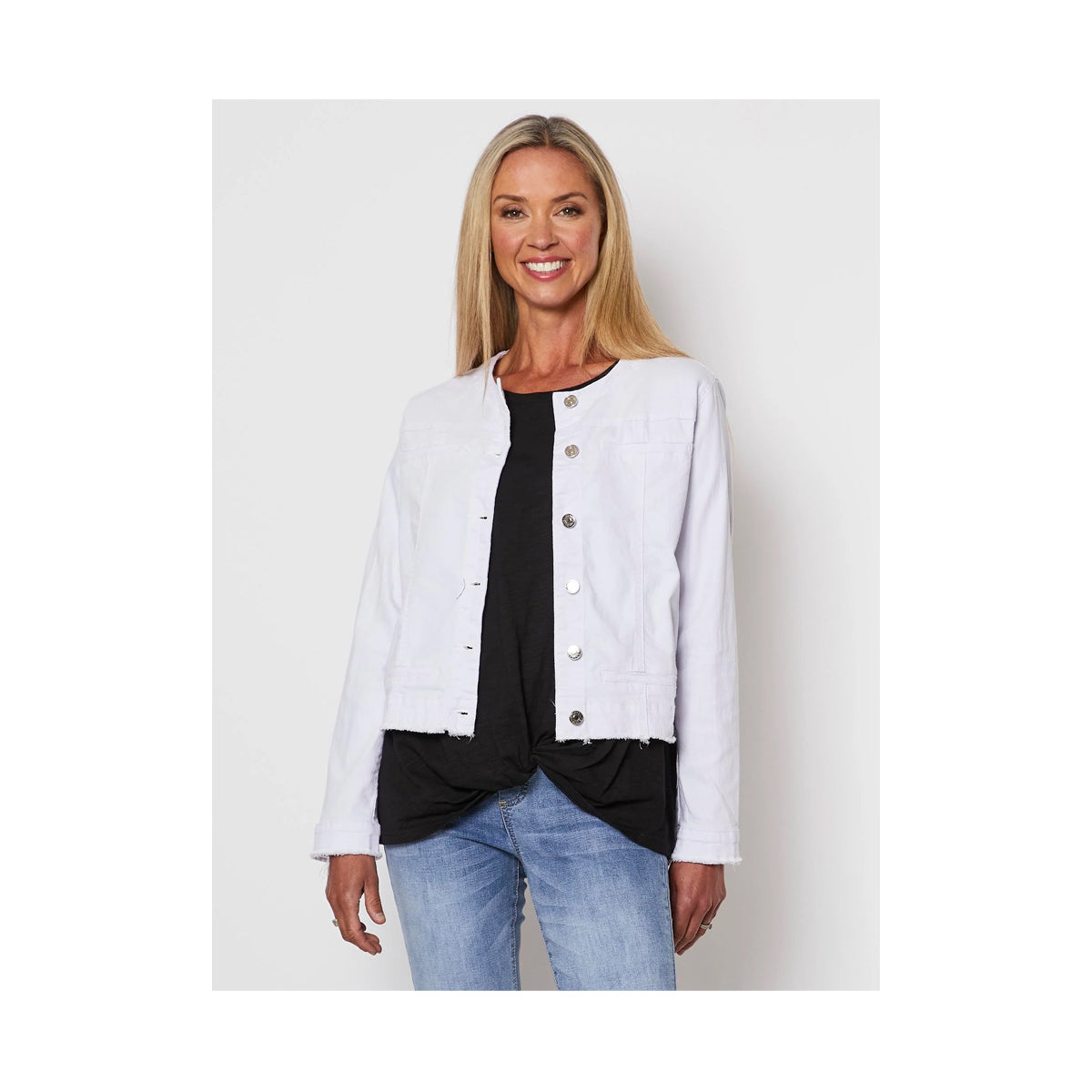 Threadz - Denim Frayed Jacket – Panache Living